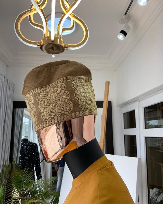 Shop Brown Monochrome Hand Woven Egba Yoruba Hat - Deji & Kola