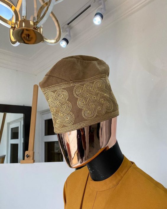 Shop Brown Monochrome Hand Woven Egba Yoruba Hat - Deji & Kola