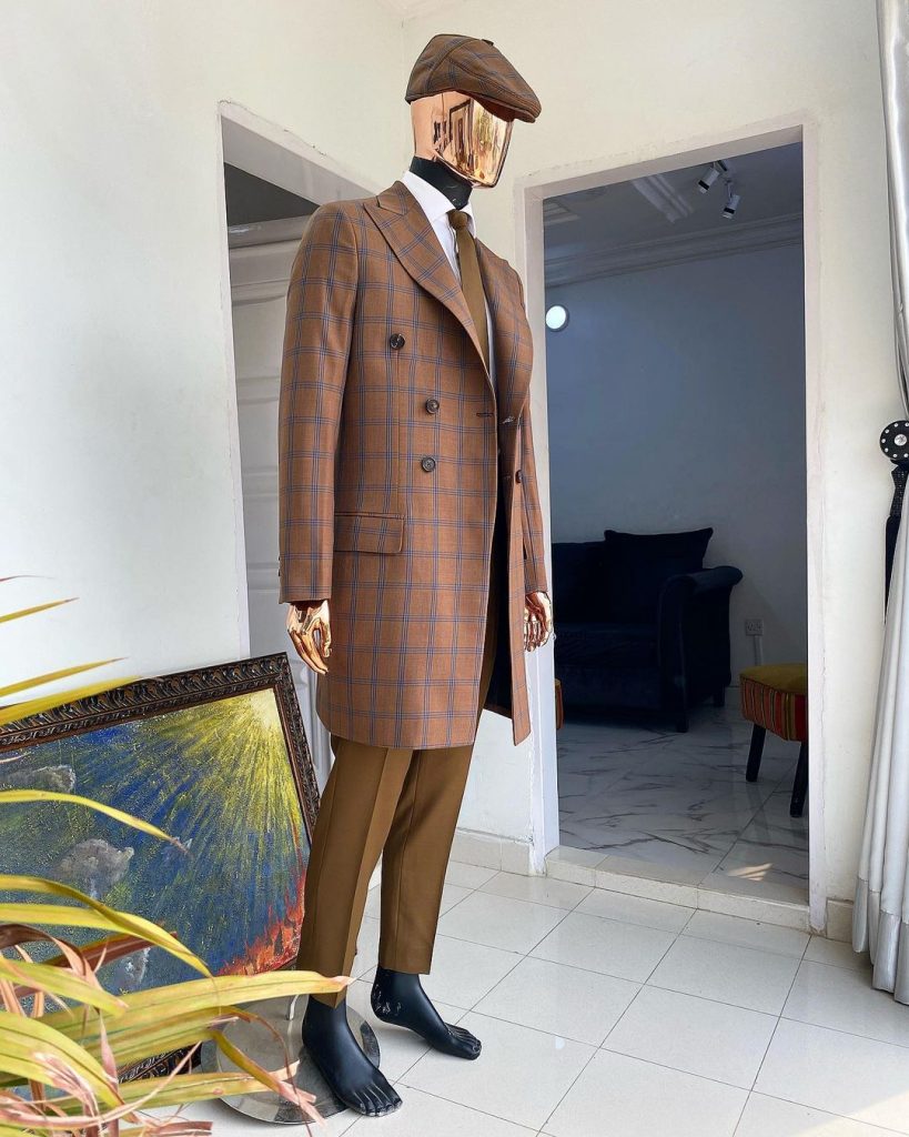 Shop Brown windowpane “peaky blinders” Business suit -Deji & Kola