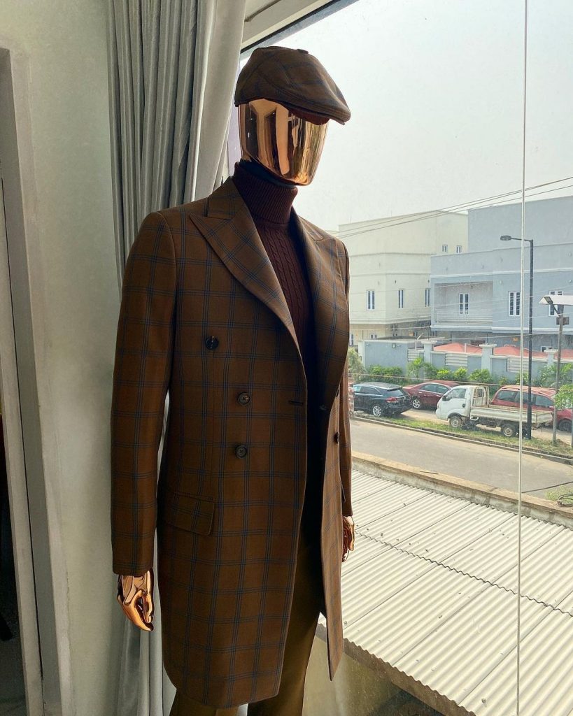 Shop Brown windowpane peaky blinders business suit -Deji & Kola